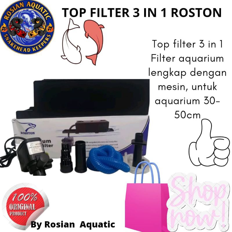 Jual Mesin Pompa Aquarium Top Filter Box Komplit 3 in 1Komplit Rosston ...