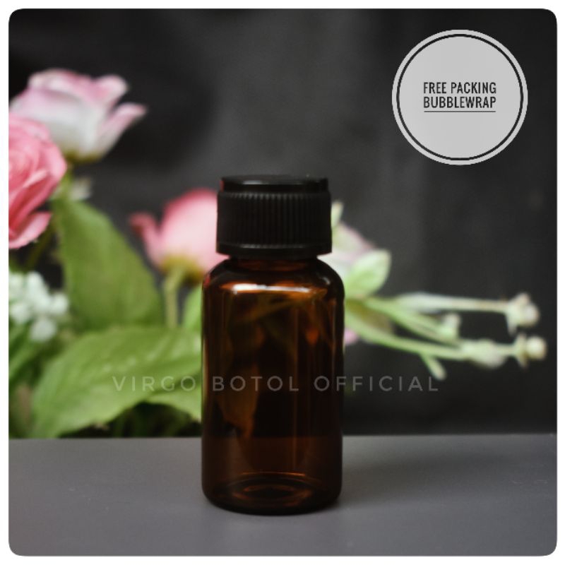 Jual Botol Kaca Amber 20ml Tutup Ulir Hitam Screw Cap | Shopee Indonesia