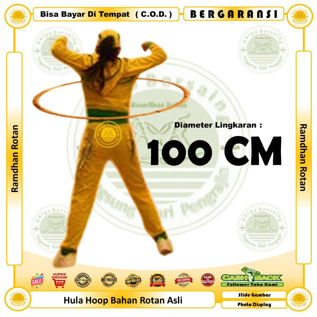 Jual Hula Hop Rotan 100 Cm - Ramdhan Rotan- Hola Hop 100 Cm - Holla Hoop Remaja | Shopee Indonesia