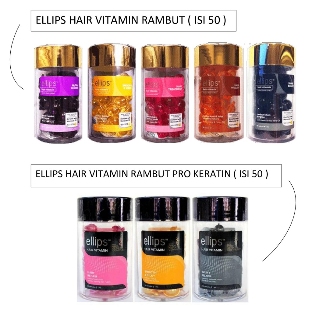 Jual VITAMIN RAMBUT ELLIPS/ Ellips Hair Vitamin Botol ISI 50biji/Butir ...