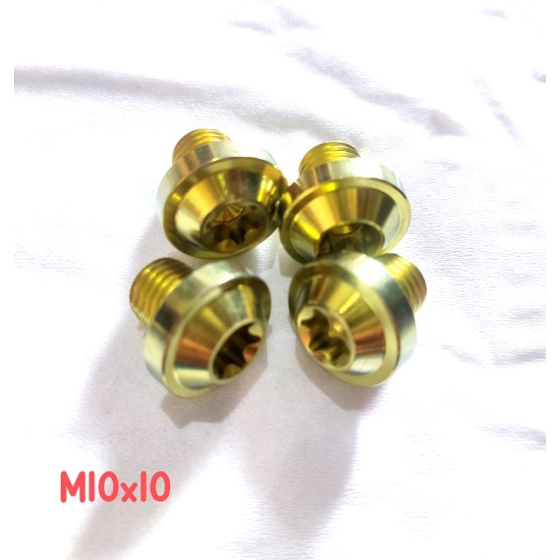 Jual Baut Titanium M10x10 Drat 14 Panjang 1cm Original Titanium Gr5 | Shopee Indonesia