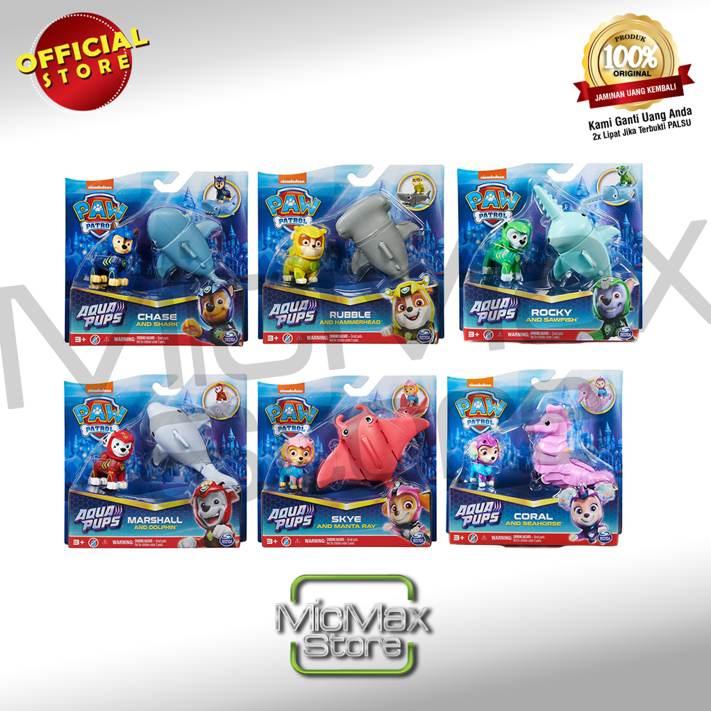 Jual Paw Patrol Aqua Pups HERO Figure Collection Original SM6065411 ...