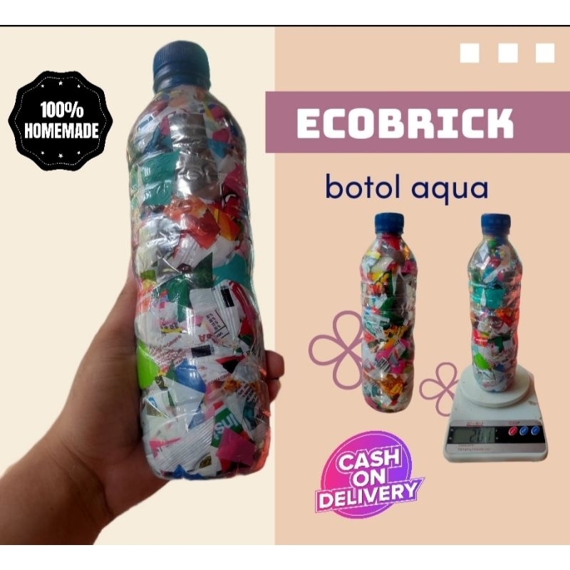 Jual ecobrick botol Aqua sepadet nya botol 600ml | Shopee Indonesia