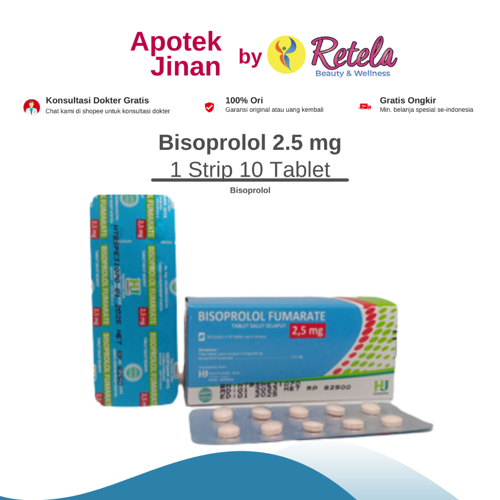 Jual BISOPROLOL 2,5MG 1 STRIP 10 TABLET HJ | Shopee Indonesia