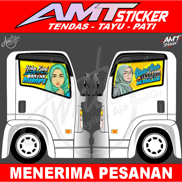 Jual Stiker One way - Sticker Kaca Samping Truk Giga - Bisa Request ...