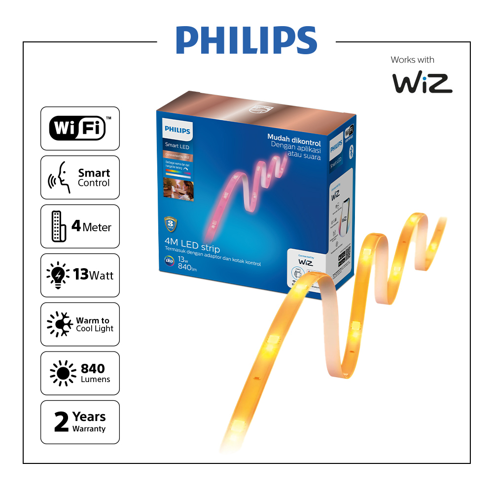 Jual Philips WiFi Smart LED Strip Kit 4M | Shopee Indonesia