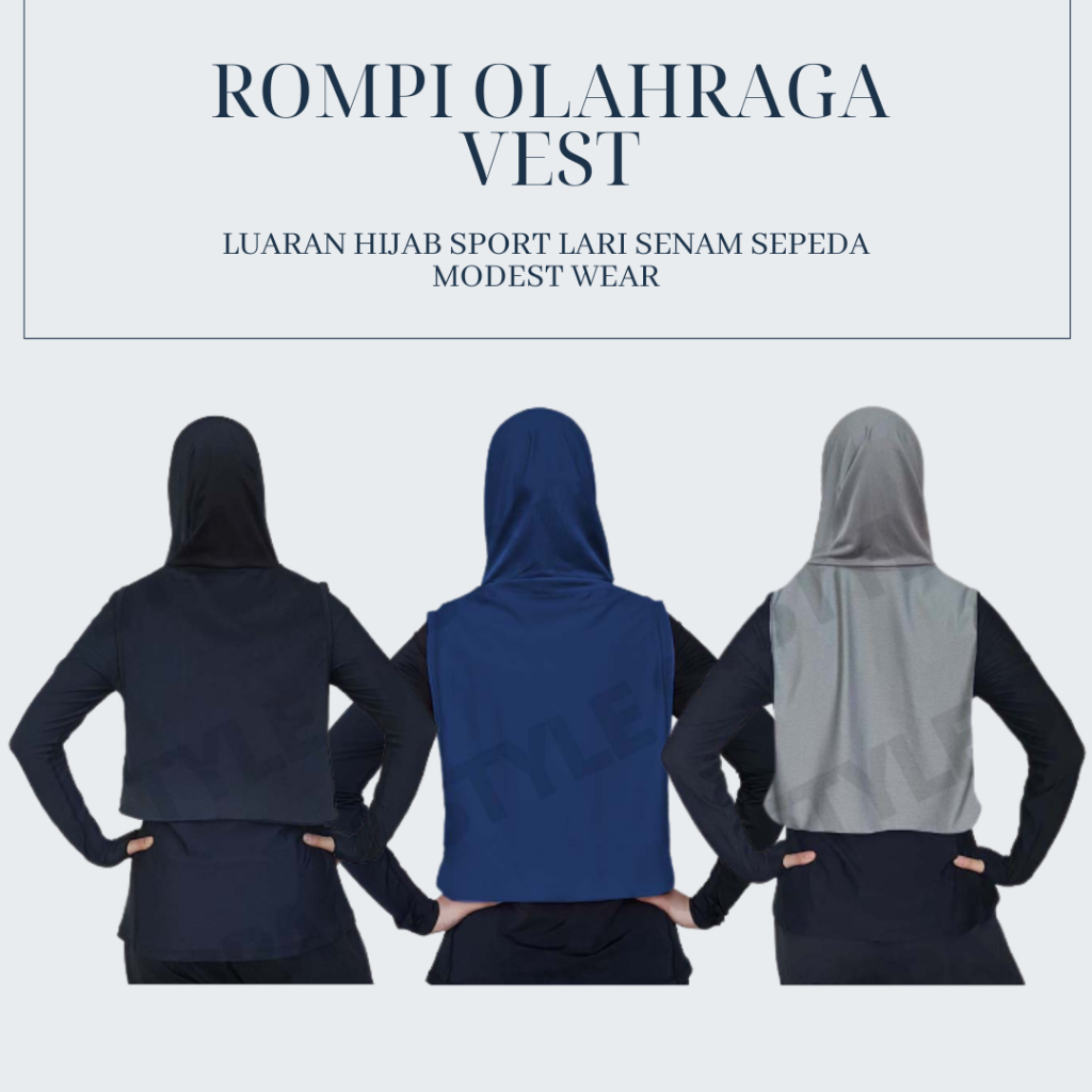Jual Oppa Style Shop Rompi Olahraga Vest Luaran Hijab Sport Lari Senam ...