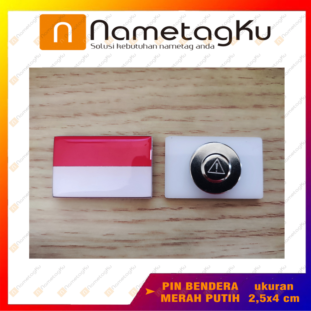 Jual Name Tag /Nama Dada /Papan Nama /Pin Bendera Merah Putih Magnet ...