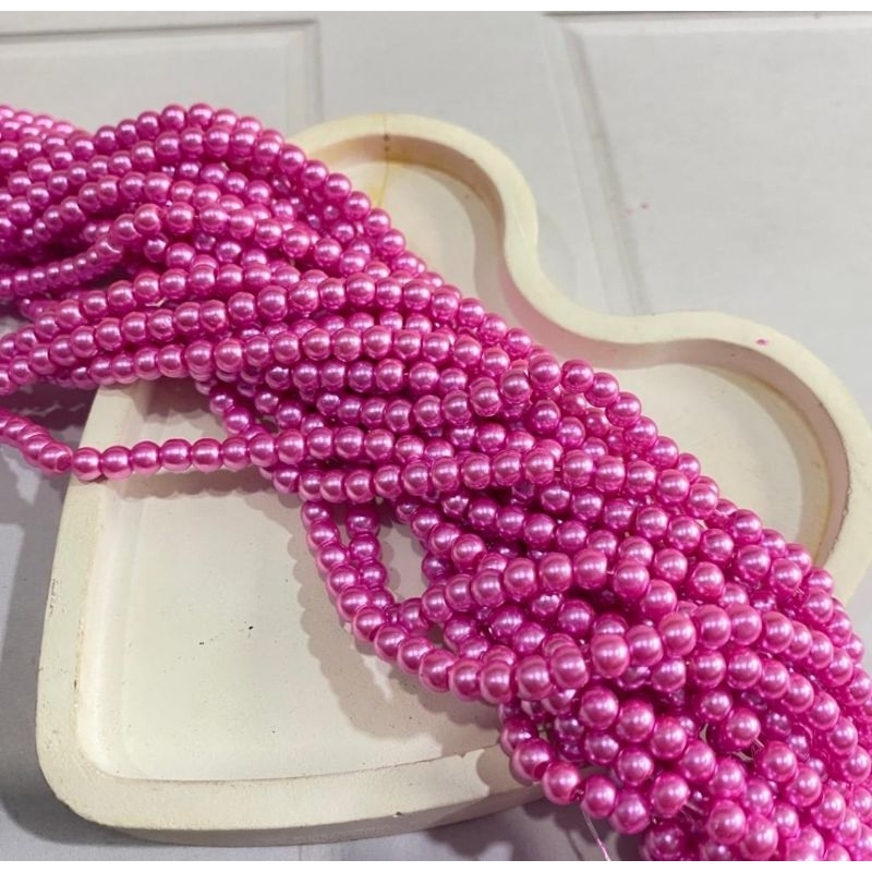 Jual mutiara sintetis/mutiara berat 4mm kilap isi -+ 210 butir | Shopee ...