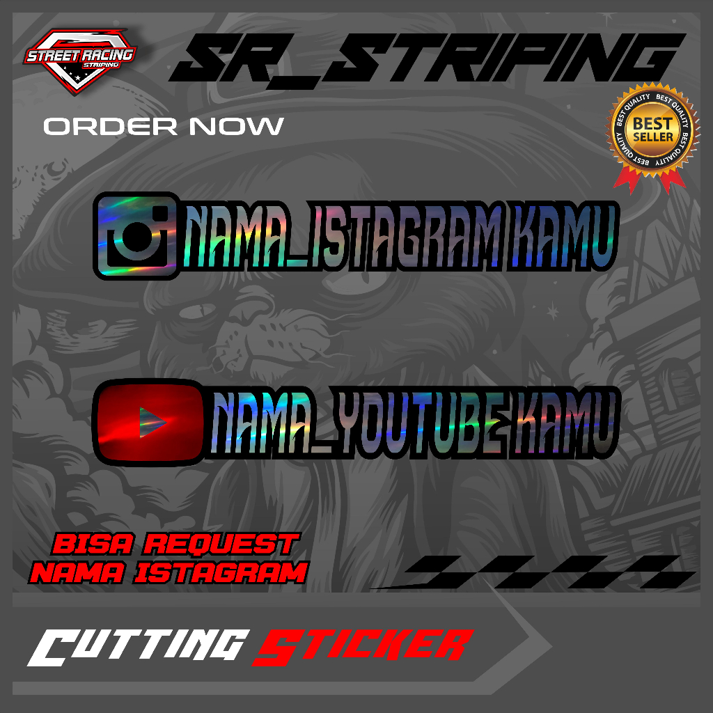 Jual Stiker Sticker Viral Nama Istagram Kamu Bisa Request SR01 | Shopee ...