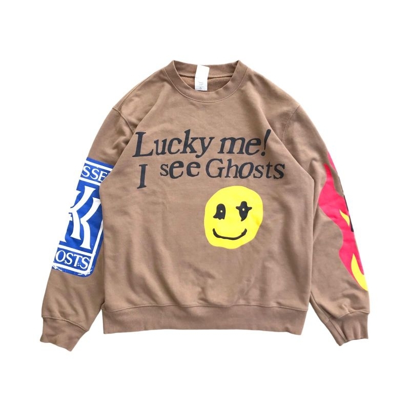 Jual Kanye West Crewneck Lucky Me I See Ghost | Shopee Indonesia