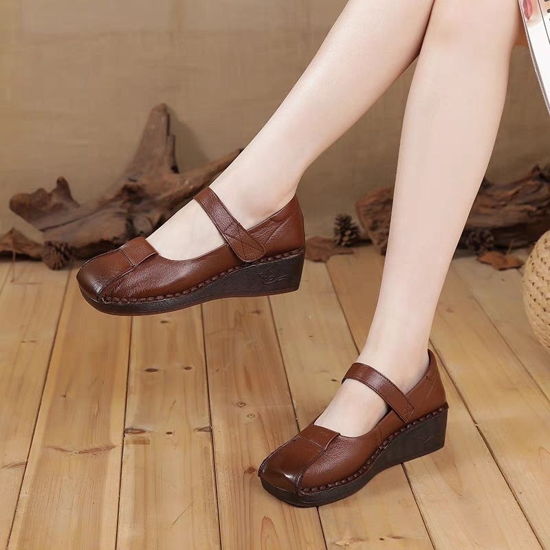 Jual Clarks Sepatu Kulit Wanita Wedges 4 cm AH 9158 100% Kulit Asli ...