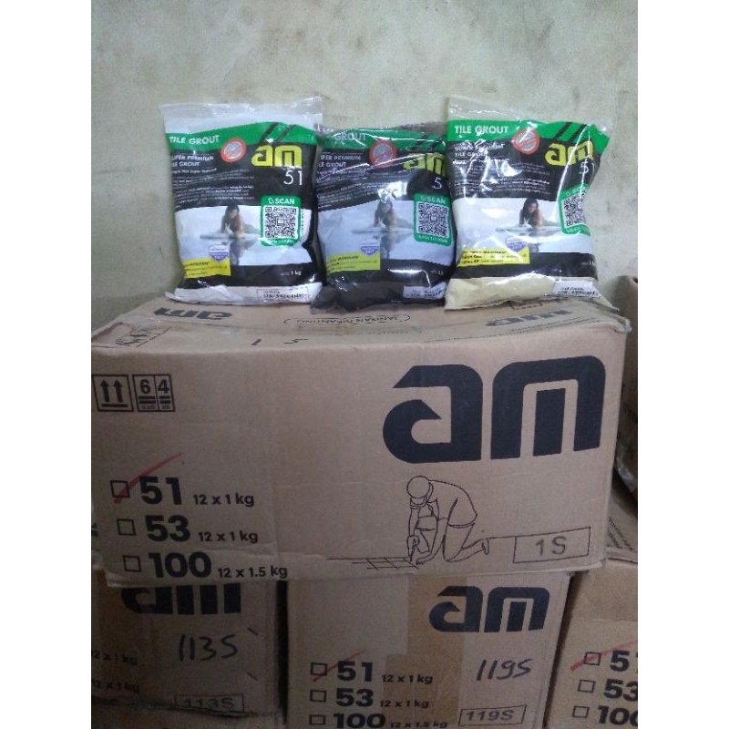 Jual AM 51 SUPER PREMIUM TILE GROUT 1 KG (SEMEN PENGISI NAT KRAMIK ...