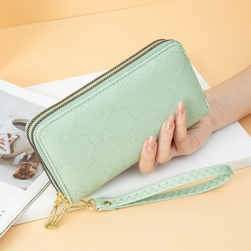 Jual DOMPET PANJANG WANITA 2 RESLETING PREMIUM KULIT HIJAU ZELUNA WA690G3 MUAT HP BESAR SLOT ...