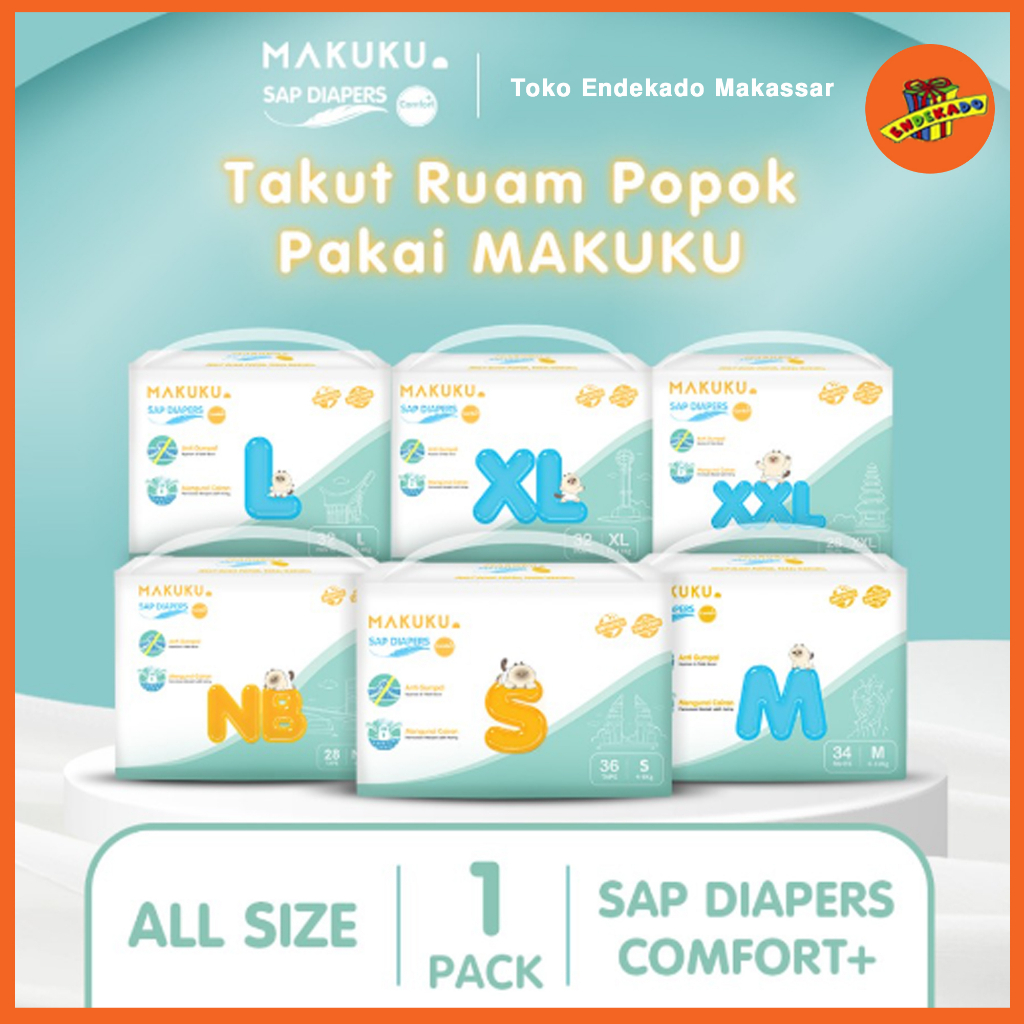 Jual MAKUKU SAP Diapers Comfort+ Popok Bayi SAP NB/S/M/L/XL/XXL ...