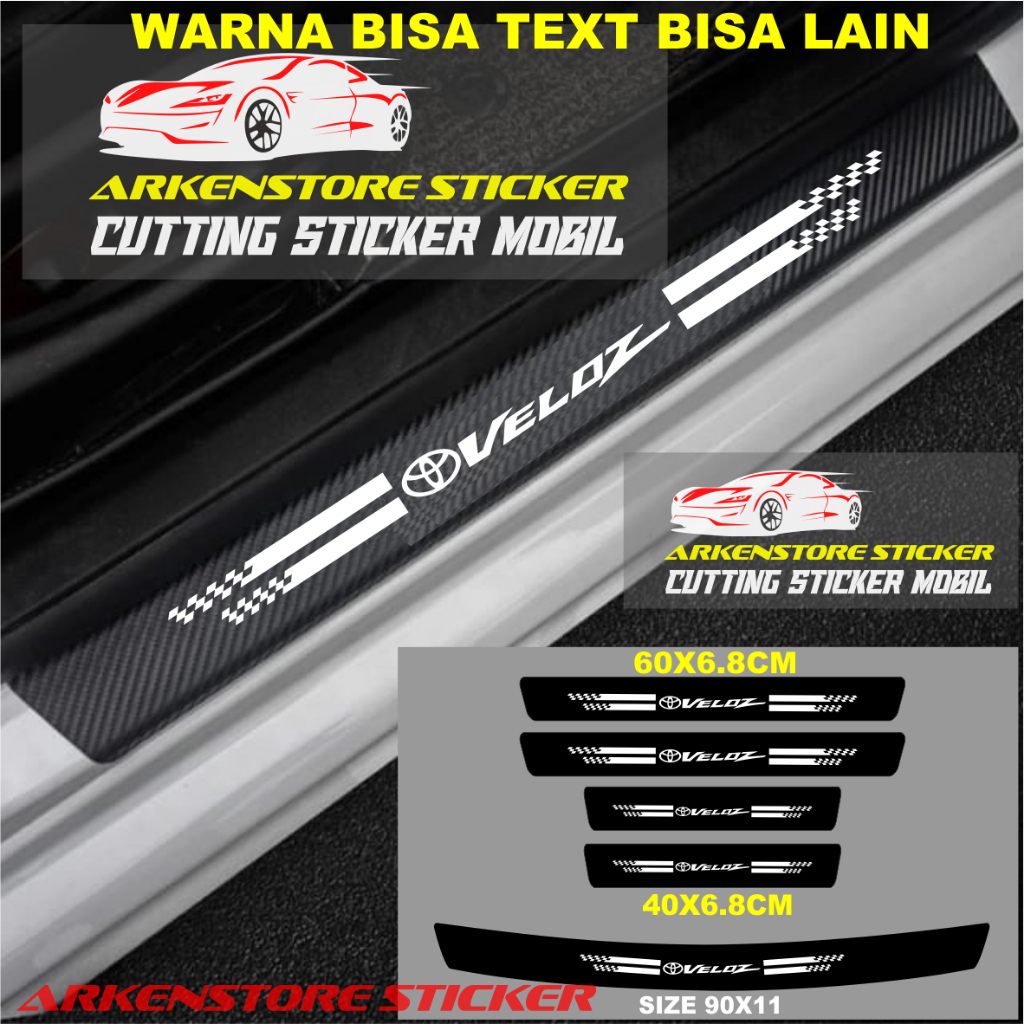 Jual 5pintu sticker sill plate carbon 3d mobil veloz sticker karbon 3d ...