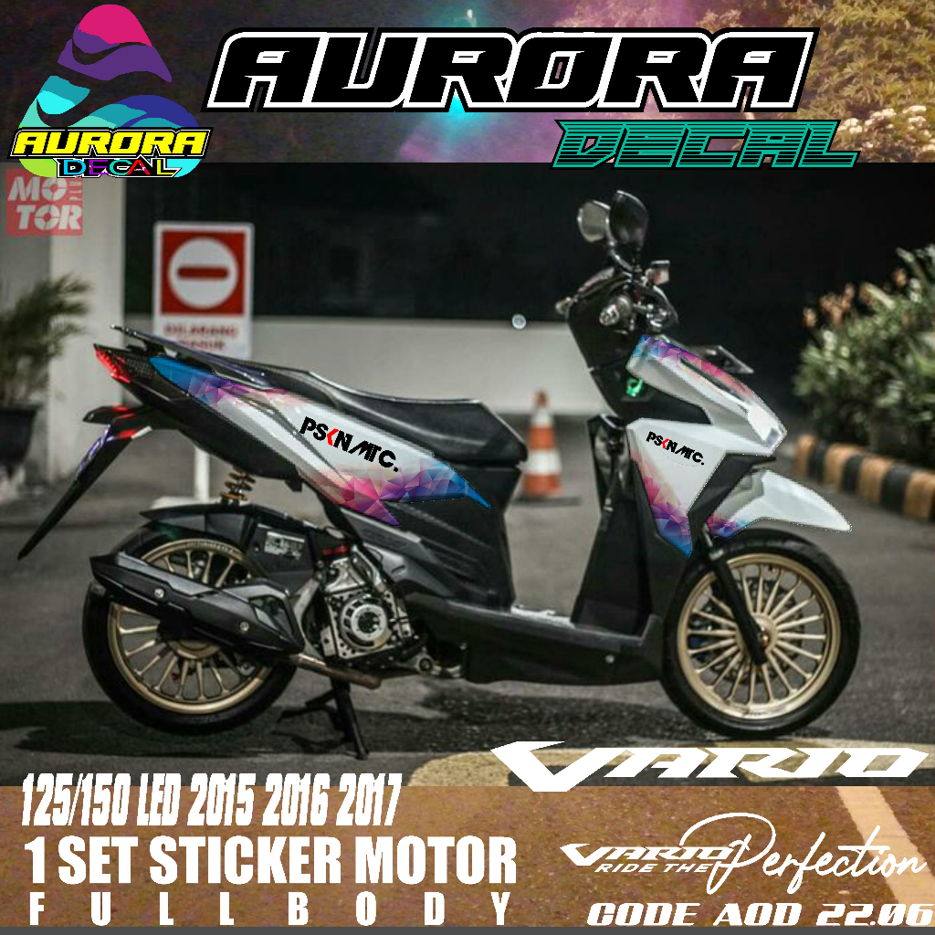 Jual COD Decal dekal Sticker Honda VARIO 125/150 led Sticker Striping ...