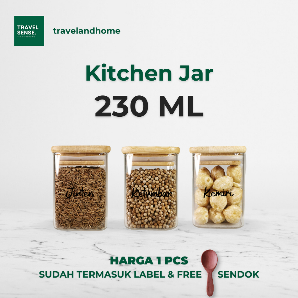 Jual Jar Bumbu Dapur KOTAK BENING 230 ML - Label Premium HITAM by ... Jual Jar Bumbu Dapur KOTAK BENING 230 ML - Label Premium HITAM by ...