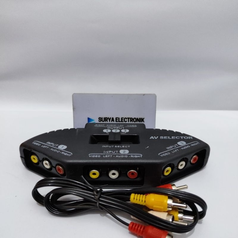 Jual AV TV Switch selector Box RCA 3 Input 1 Output | Shopee Indonesia