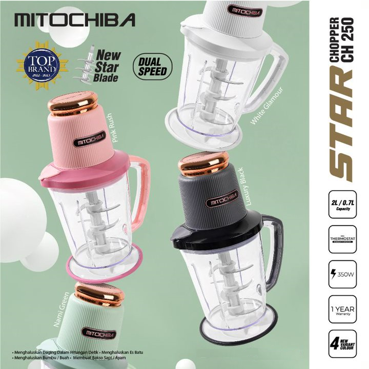 Jual Mitochiba Chopper CH 250 Star Chopper Blade 2 Liter 9 Mata Pisau ...