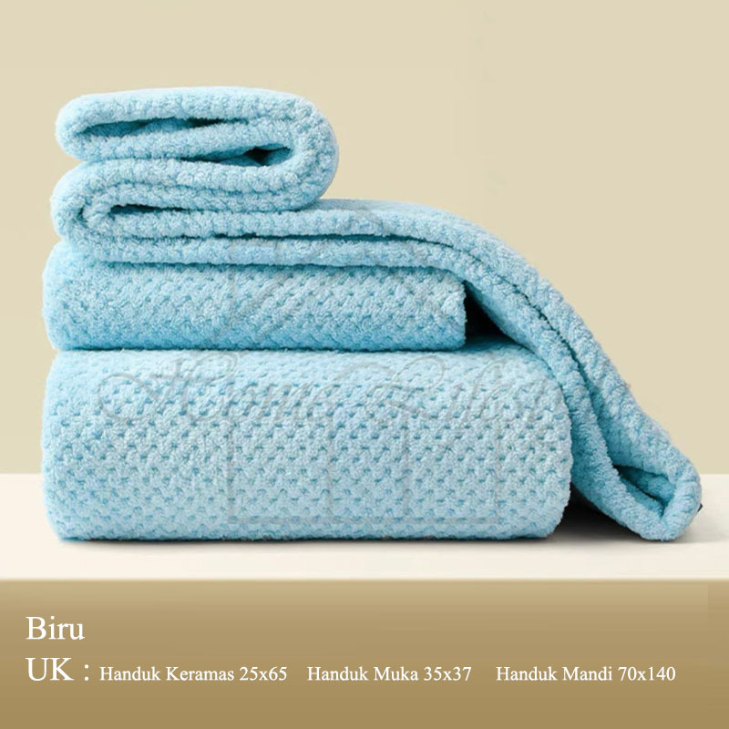 Jual HANDUK SET 3 IN 1 / HANDUK MANDI / HANDUK MUKA / HANDUK KERAMAS ...