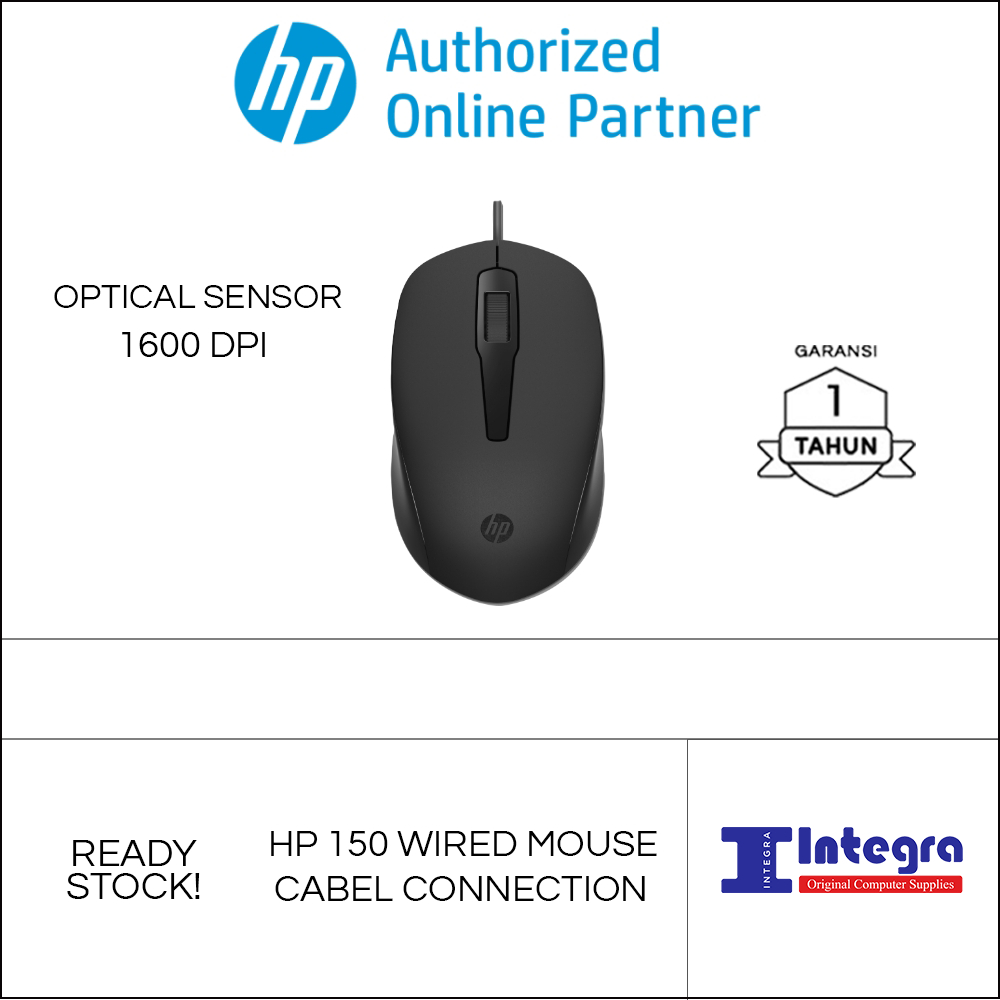 Jual HP 150 Wired Mouse Kabel USB Connection 1600 dpi | Shopee Indonesia