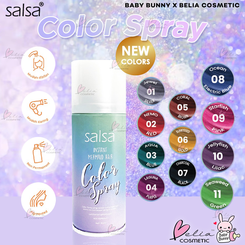 Jual BELIA Salsa Instant Mermaid Hair Color Spray 80ml ️BPOM cat rambut ...