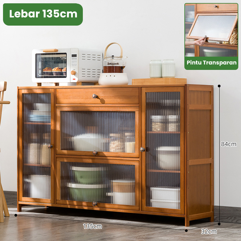 Jual Megam Rak Lemari Dapur Serbaguna Rak Kayu Penyimpanan Panci/Alat ...