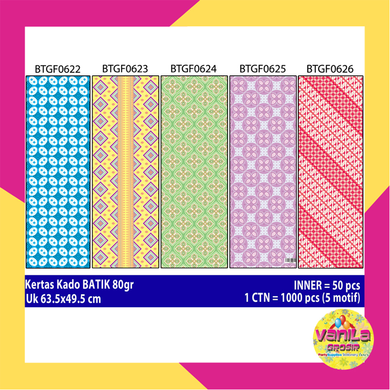Jual Kertas Kado BATIK, kertas kado batik classic, kertas kado motif ...