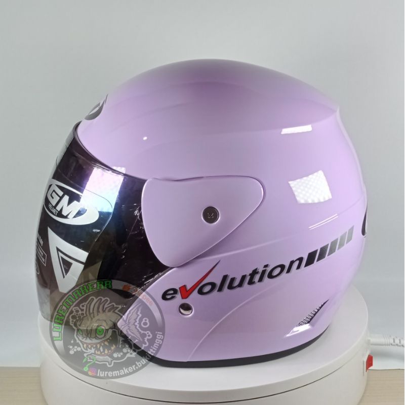 Jual HELM GM EVOLUTION SE HELM GM EVO SOLID PURPLE PASTEL | Shopee ...