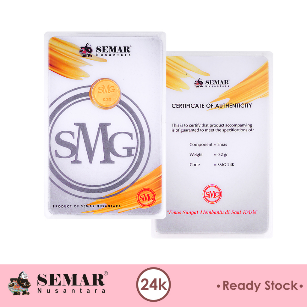 Jual Logam Mulia SMG Gold Press 0.2gram Emas Batangan Semar Nusantara ...