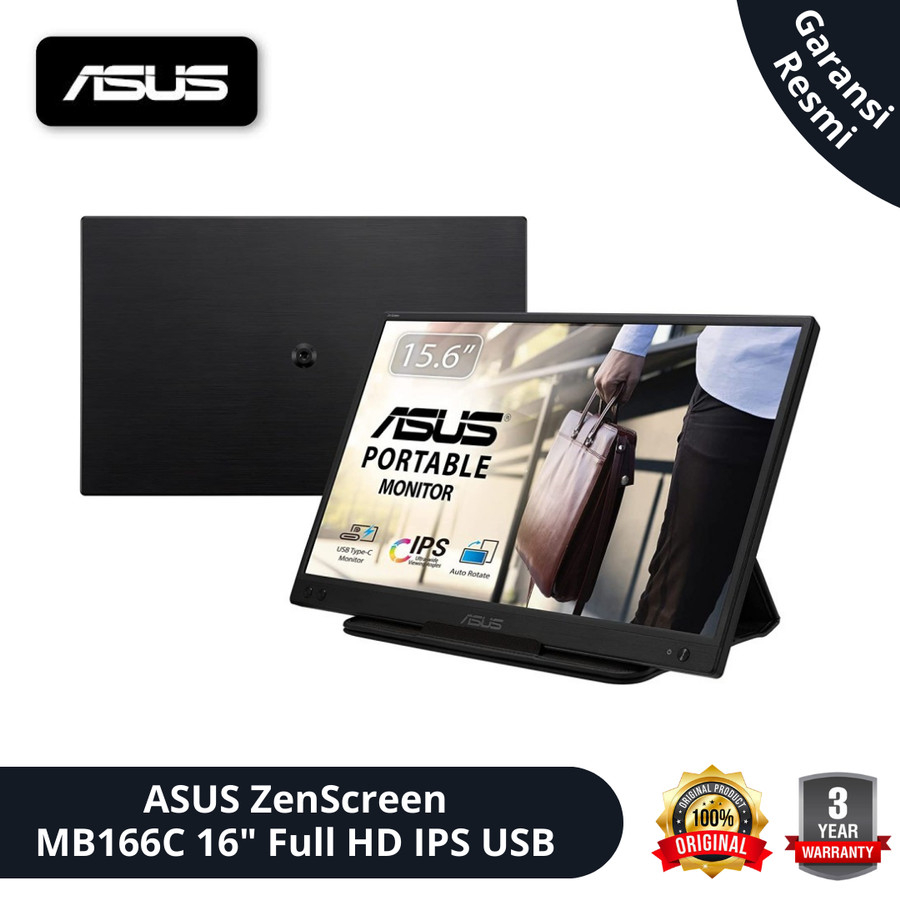 Jual monitor ASUS ZenScreen MB166C 16" Full HD IPS USB Type-C Portable ...