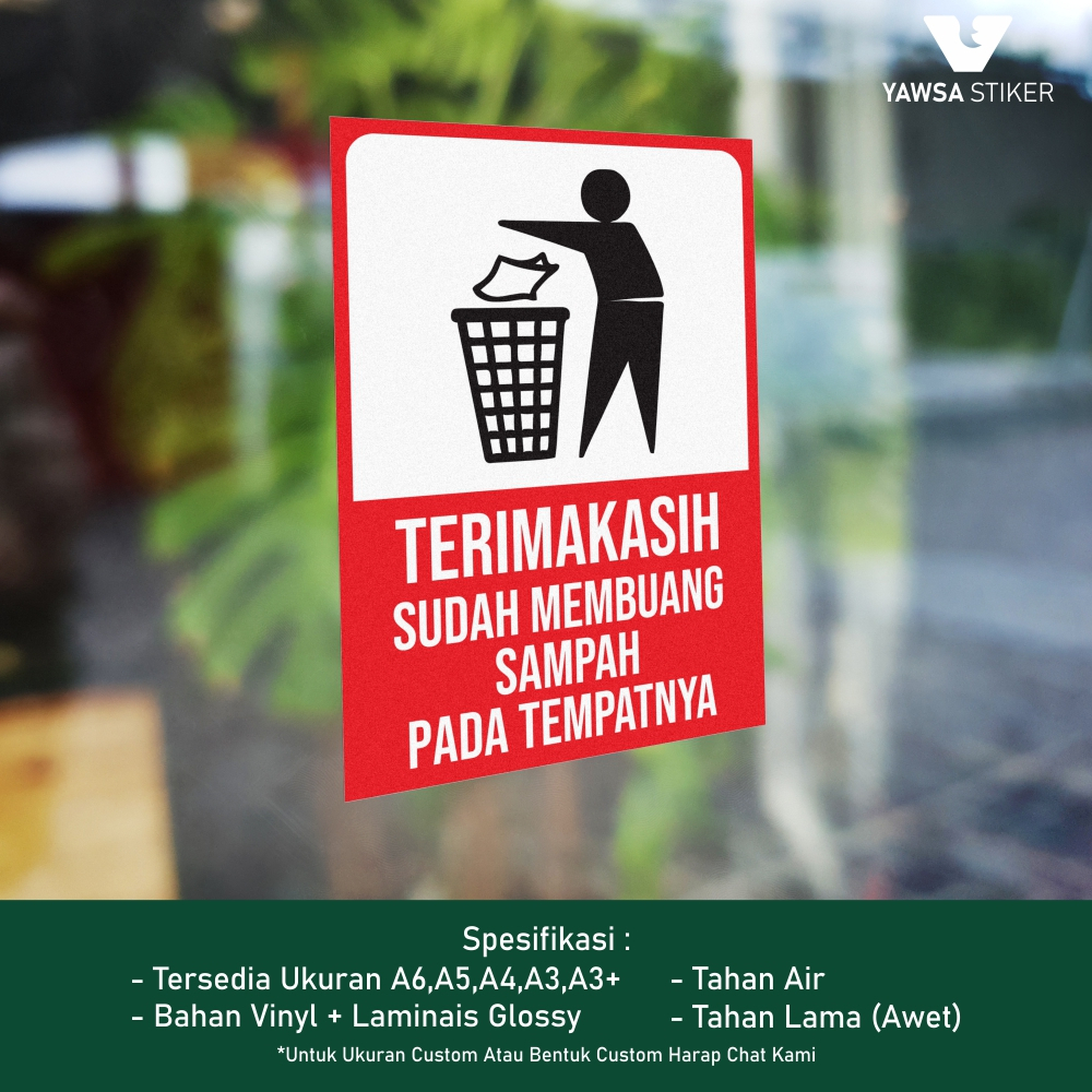 Jual Stiker Terimakasih Sudah Membuang Sampah Pada Tempatnya | Shopee ...