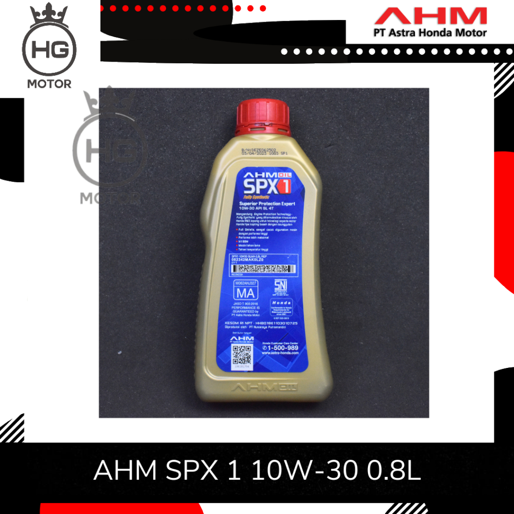 Jual OLI MOTOR AHM SPX 1 SPX1 4T SAE 10W-30 800ML FULL SYNTHETIC | Shopee Indonesia