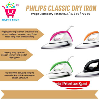 Jual Philips Classic Dry iron HD 1173 40/50/70/80 ~ Setrika Philips ...