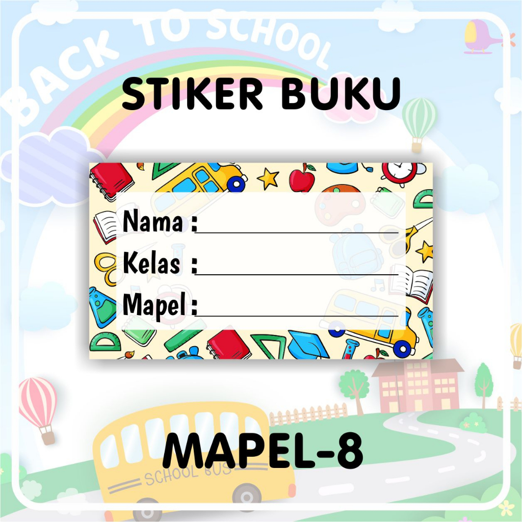 Jual Sticker Label Buku - Stiker mapel - stiker buku sekolah - stiker ...