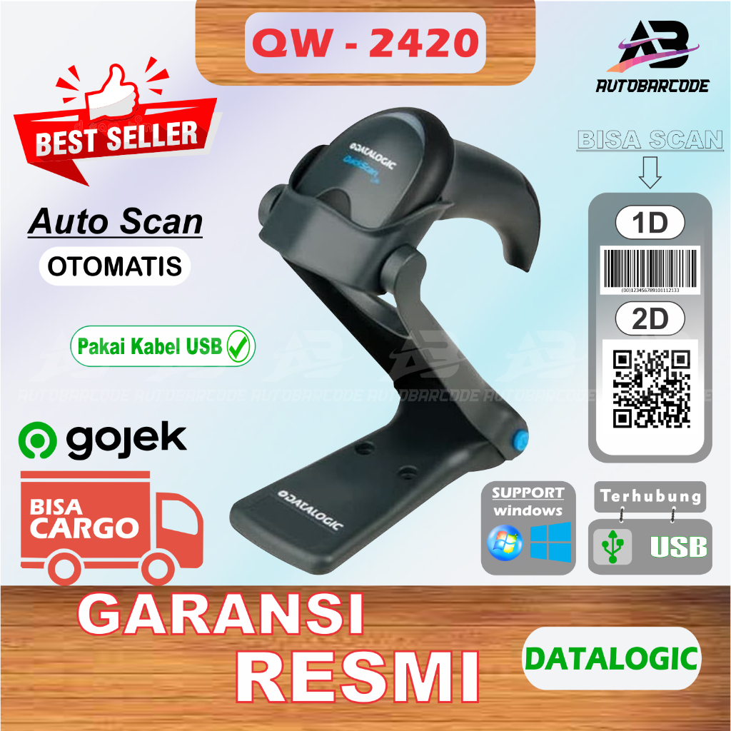 Jual Datalogic QW-2420 USB Scanner 2D QRcode 1D Barcode Scan Kasir ...