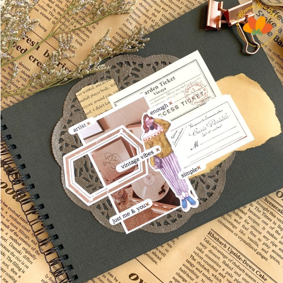 Jual Scrapbook album vintage hitam putih notebook buku diary journal ...