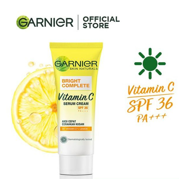 Jual Garnier Bright Complete Vitamin C Serum Cream SPF36 Pa+++ 20mL | Shopee Indonesia