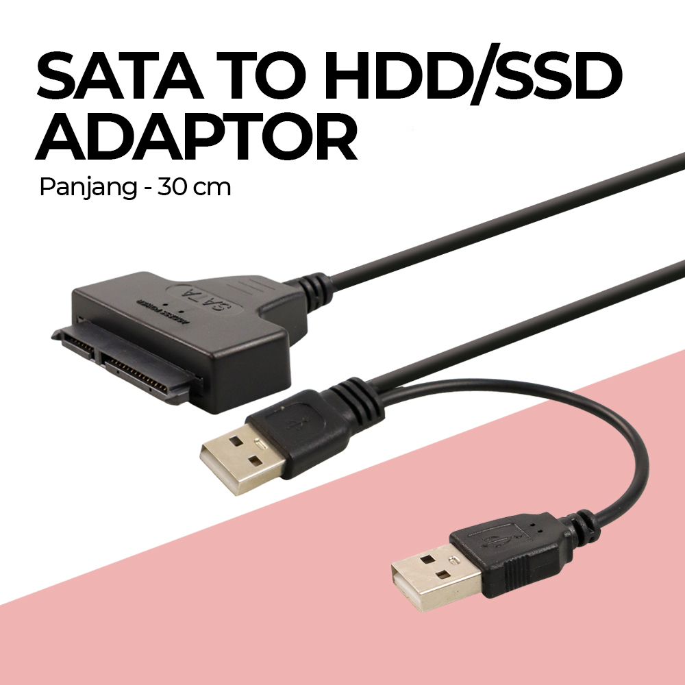 Jual Kebidu Kabel SATA to USB 2.0 HDD/SSD Adaptor 30cm - CC017 | Shopee Indonesia