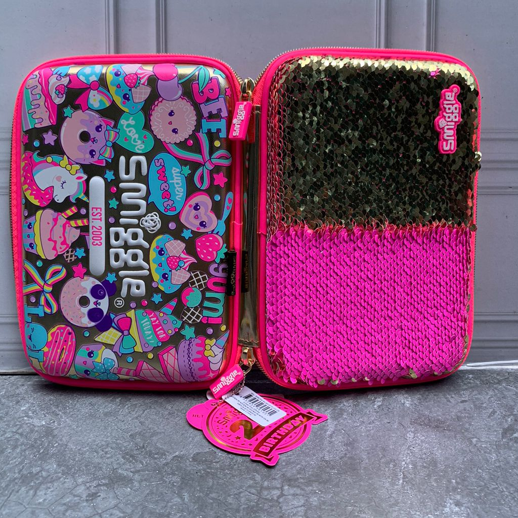 Jual SMIGGLE 20TH BIRTHDAY PENCILCASE HARDCASE PINK GOLD - TEMPAT ...