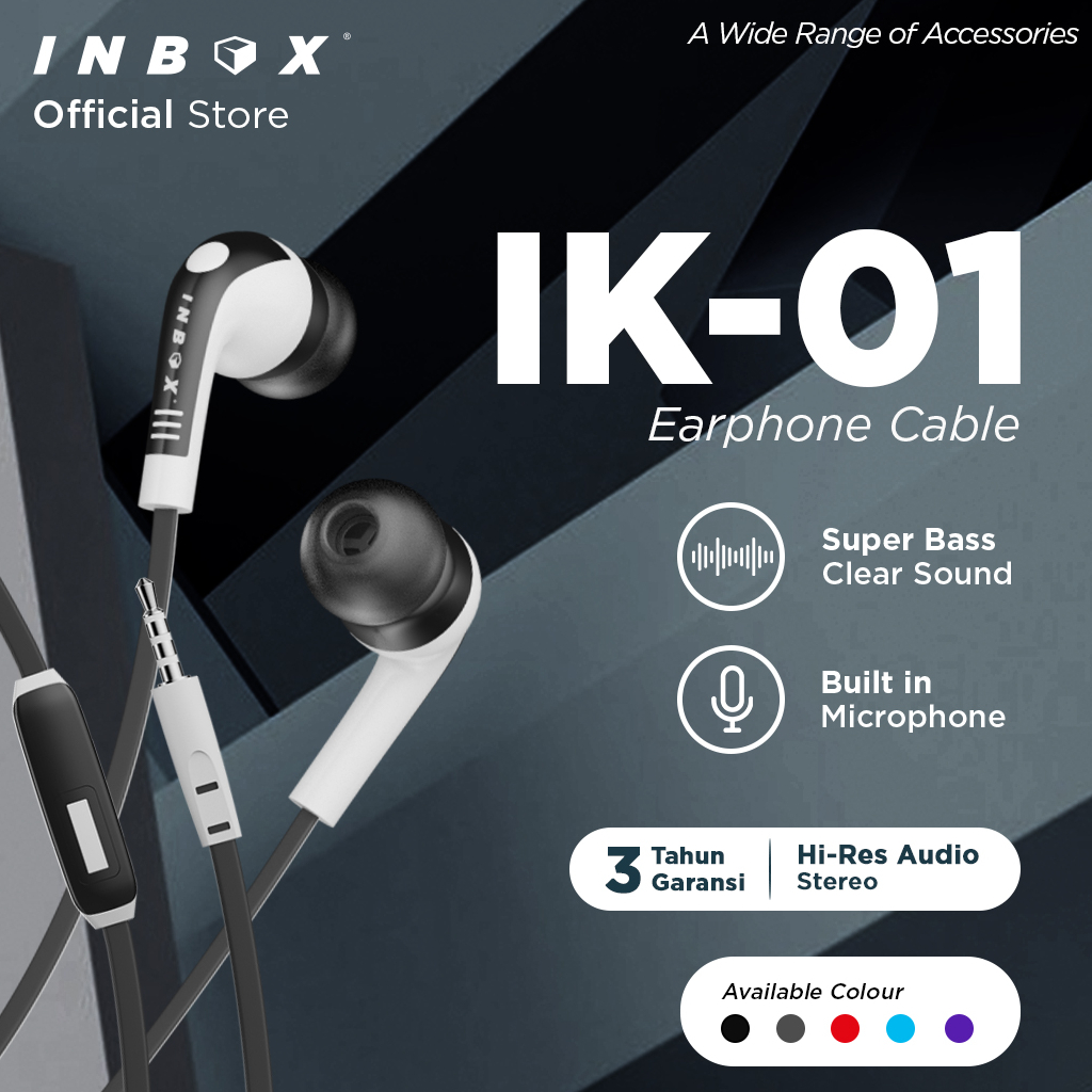 Jual Inbox Earphone IK-01 Super Bass Headset Handsfree dengan microphone | Shopee Indonesia