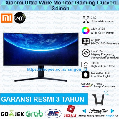 Jual [KARGO PACKING KAYU] Xiaomi Monitor Gaming Curved 34 Inch 144Hz ...