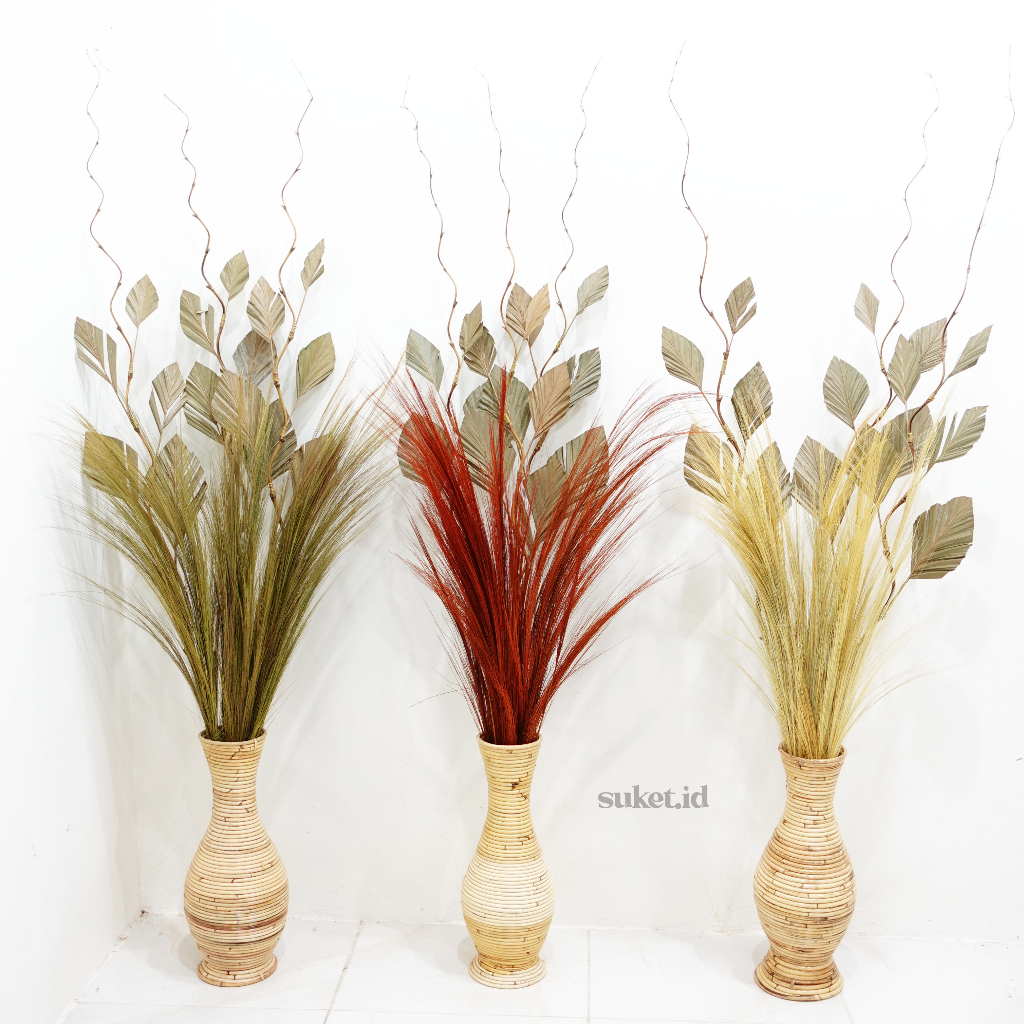 Jual Paket Rangkaian Vas 70 Ulir Jambe + Pampas/ Bunga rangkaian sudut ...