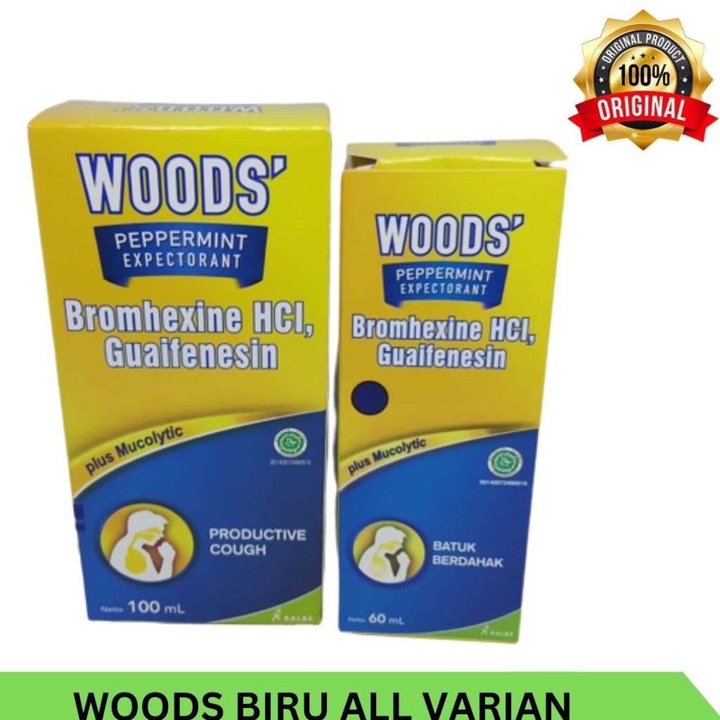 Jual WOODS peppermint BIRU SIRUP 60 ml Obat Batuk Berdahak Pilek Flu ...