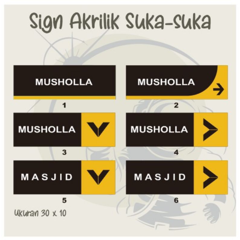 Jual SIGN AKRILIK MASJID / MUSHALLA / TEMPAT WUDHU 3 WARNA | Shopee ...