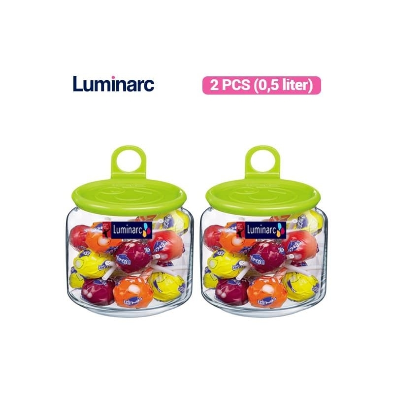 Jual Luminarc Set Toples/Jar Rondo Smiles 500ml - 2pcs | Shopee Indonesia