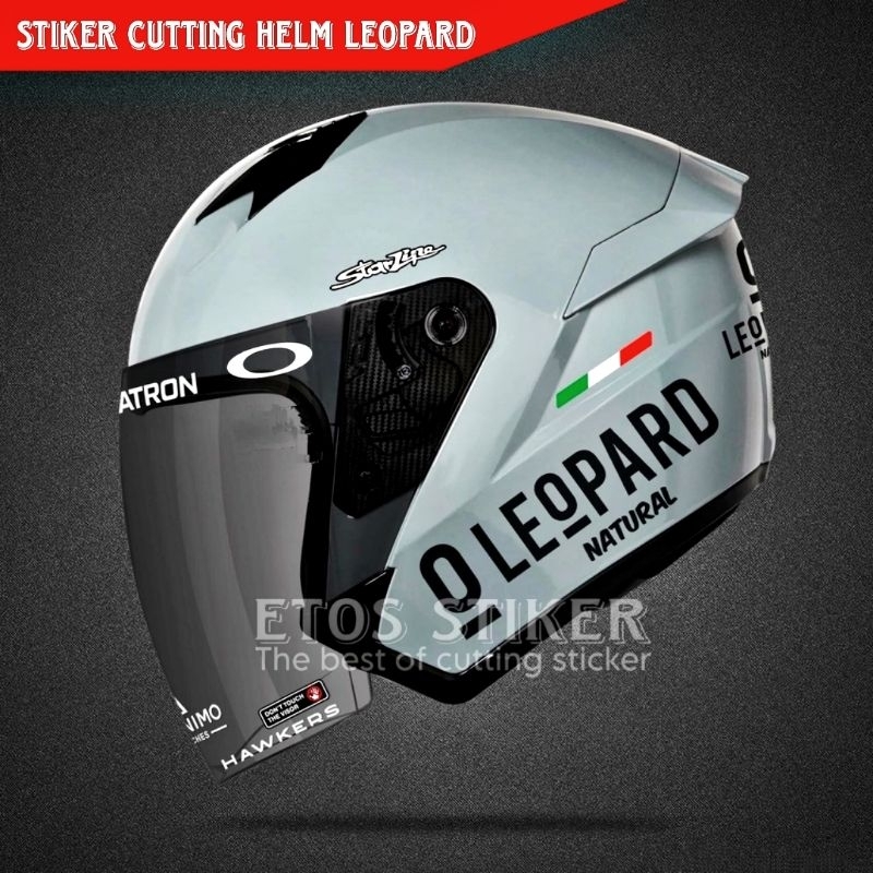 Jual Stiker Sticker Helm Leopard Stiker Cutting helm halfface simple ...