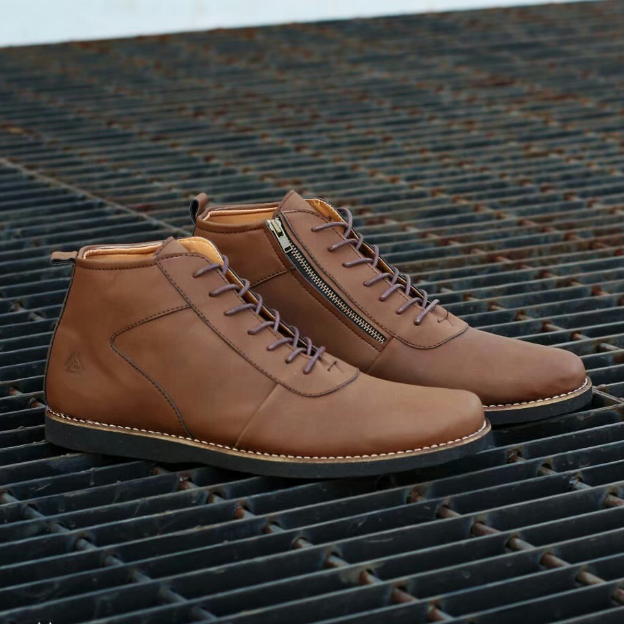 Jual Ragnar Brown |HEROES| Sepatu Boots Pria Zipper Resleting Formal ...