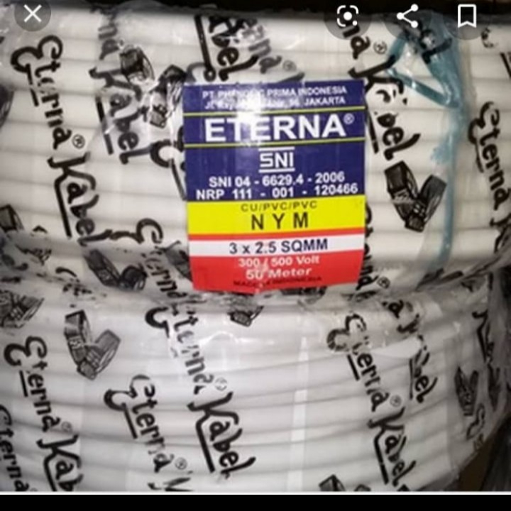Jual KABEL LISTRIK ETERNA NYM 3X2.5 PUTIH ROLL 50 METER | Shopee Indonesia